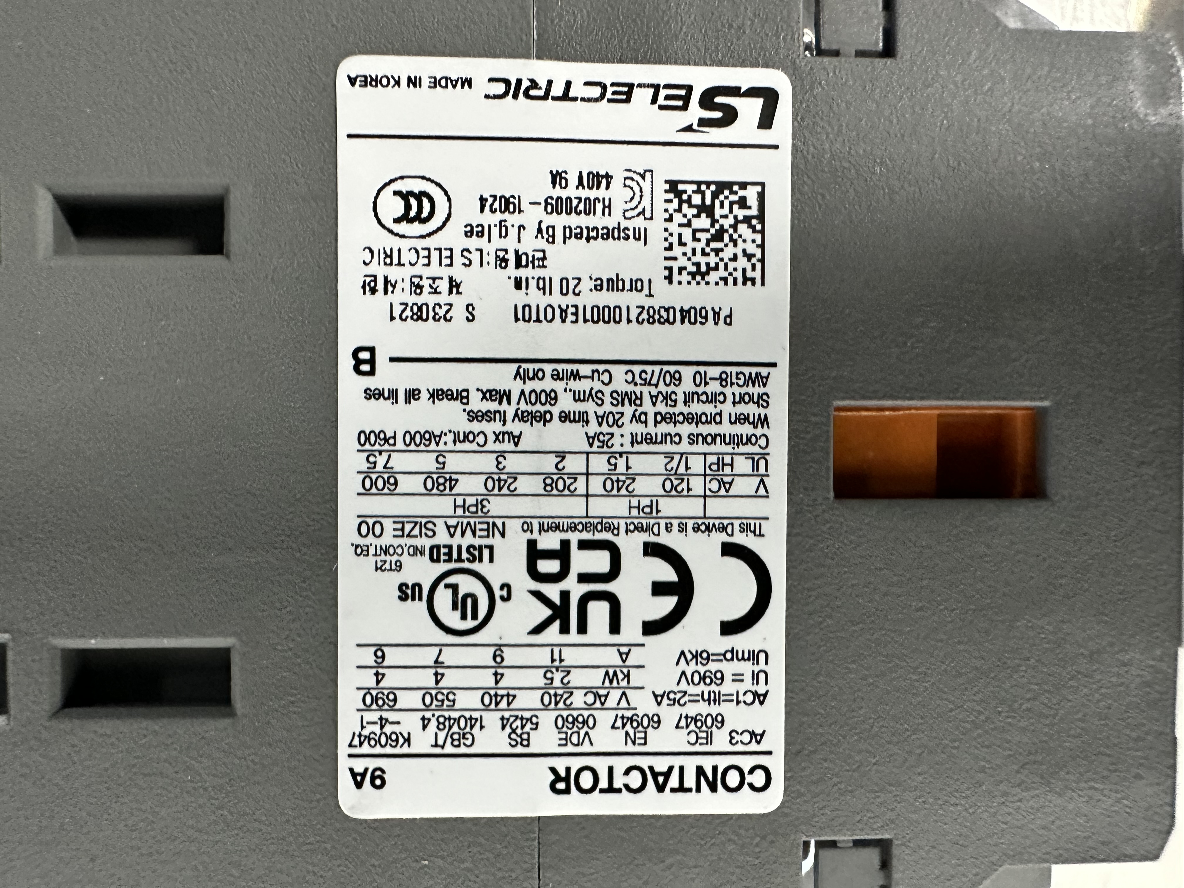 MC-9b / Magnetic Contactor / LS ELECTRIC