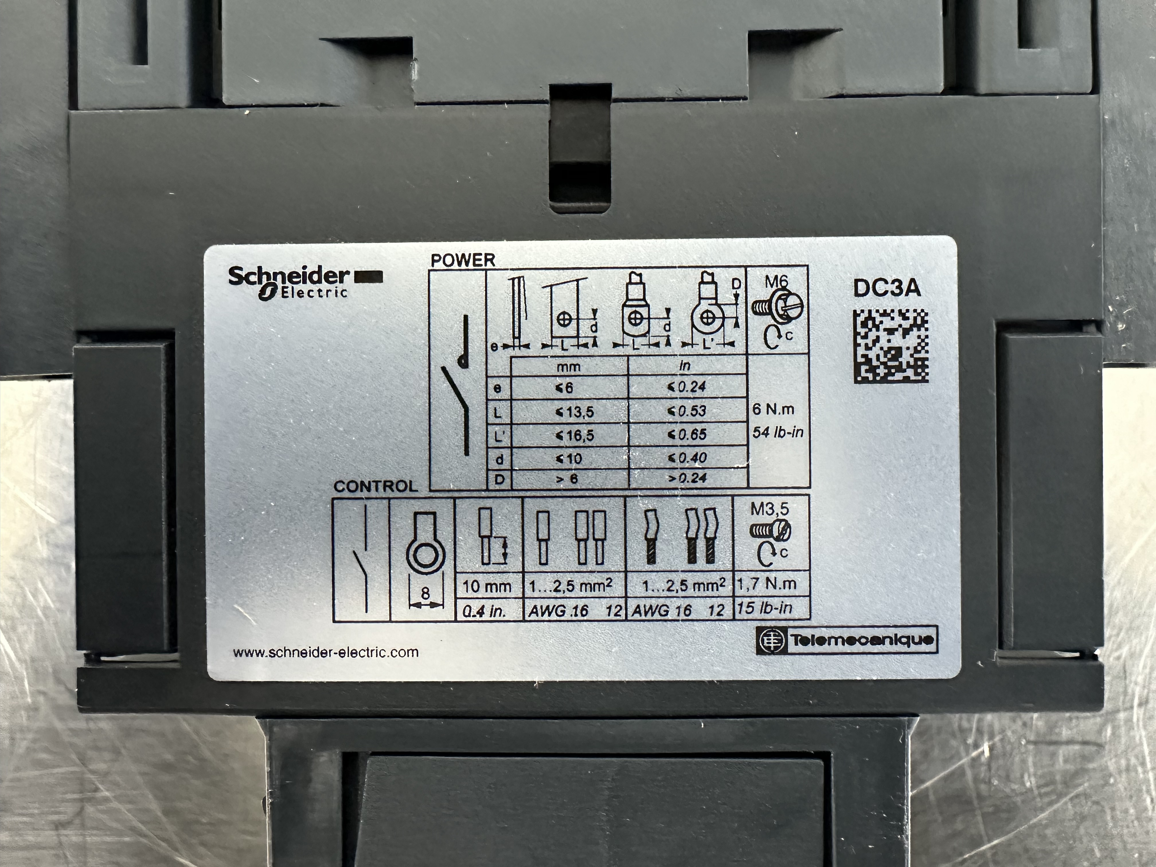 LC1D65A6BD / 3 Pole Contactor With Ring Terinals / SCHNEIDER ELECTRIC
