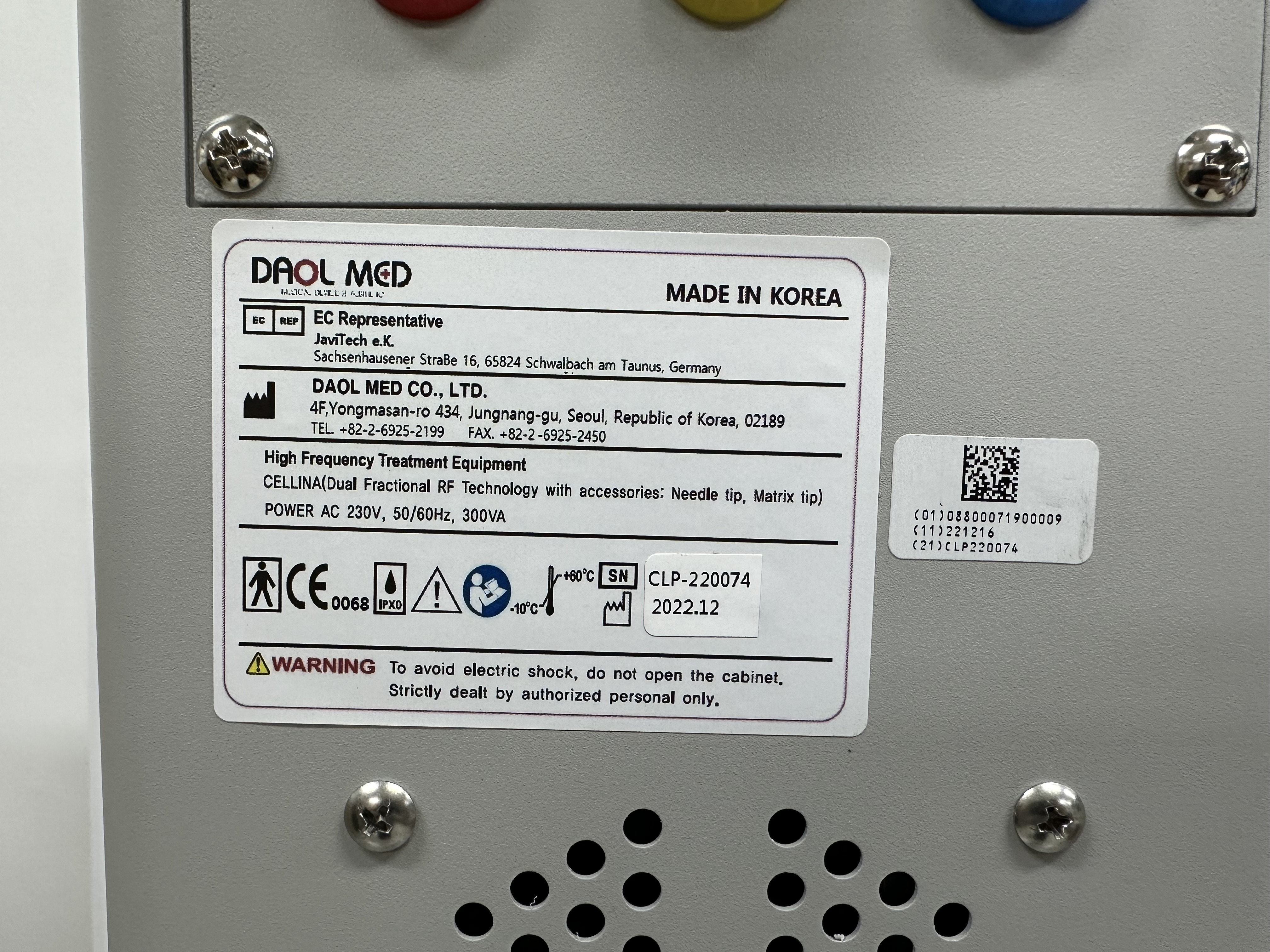 CELLINA V1 / Dual Fractional RF Technology / DAOL MED