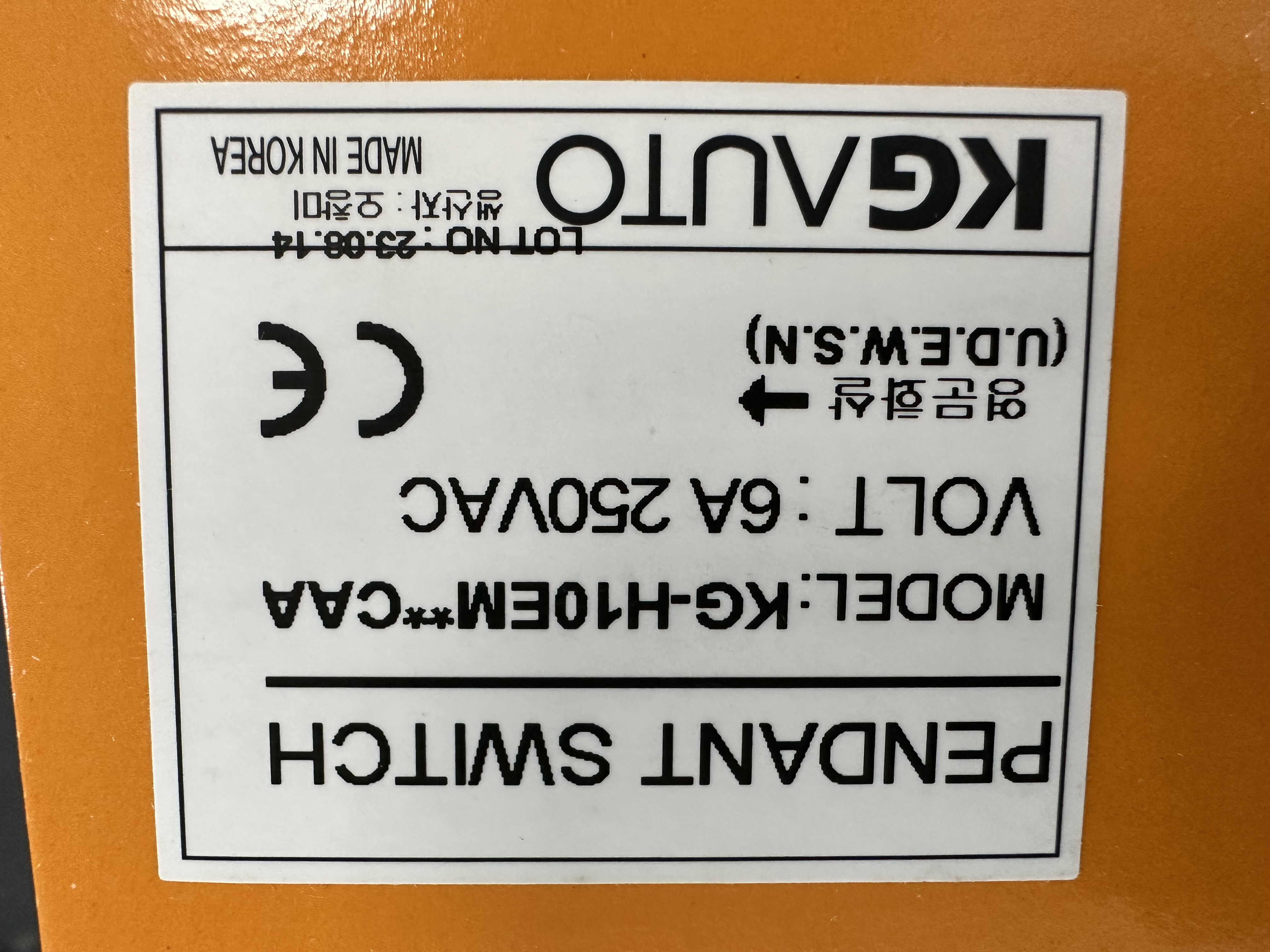 KG-H10EMCAA / Hoist Pendant Switch / KG AUTO