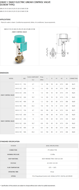 2Way 3Way Electric Linear Control Valve GVF 21 15 CVF 21 20 CVF 21 25