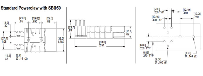 SB® 50 PCB Multipole Connector (Up To 50 Amps) by ANDERSON POWER ...