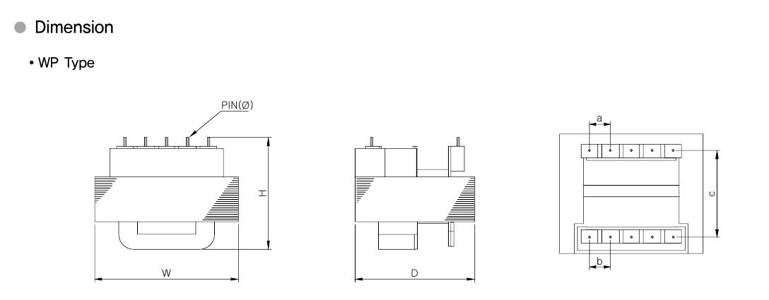 1Phase Transformer - WP (PCB Insert type) WYPM-0608,WYPM-0612,WYPM-0633 ...