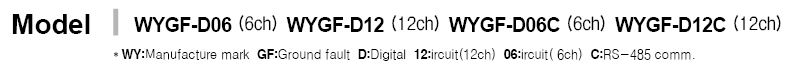 지락검출계전기 (디지털 집합형 6, 12회로) WYGF-D06,WYGF-D12,WYGF-D06C,WYGF-D12C by (주 ...