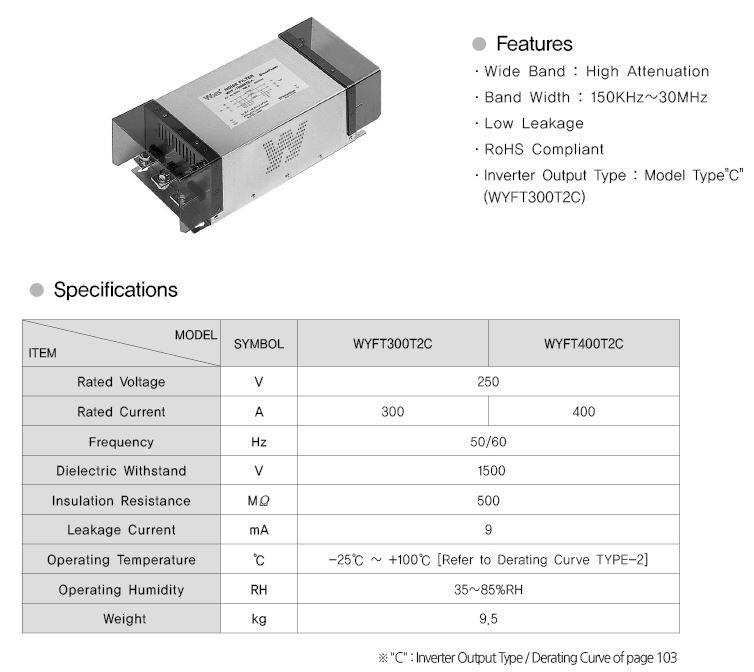 Noise Filter Inverter output-Multi-Stage WYFT300T2C,WYFT400T2C by ...