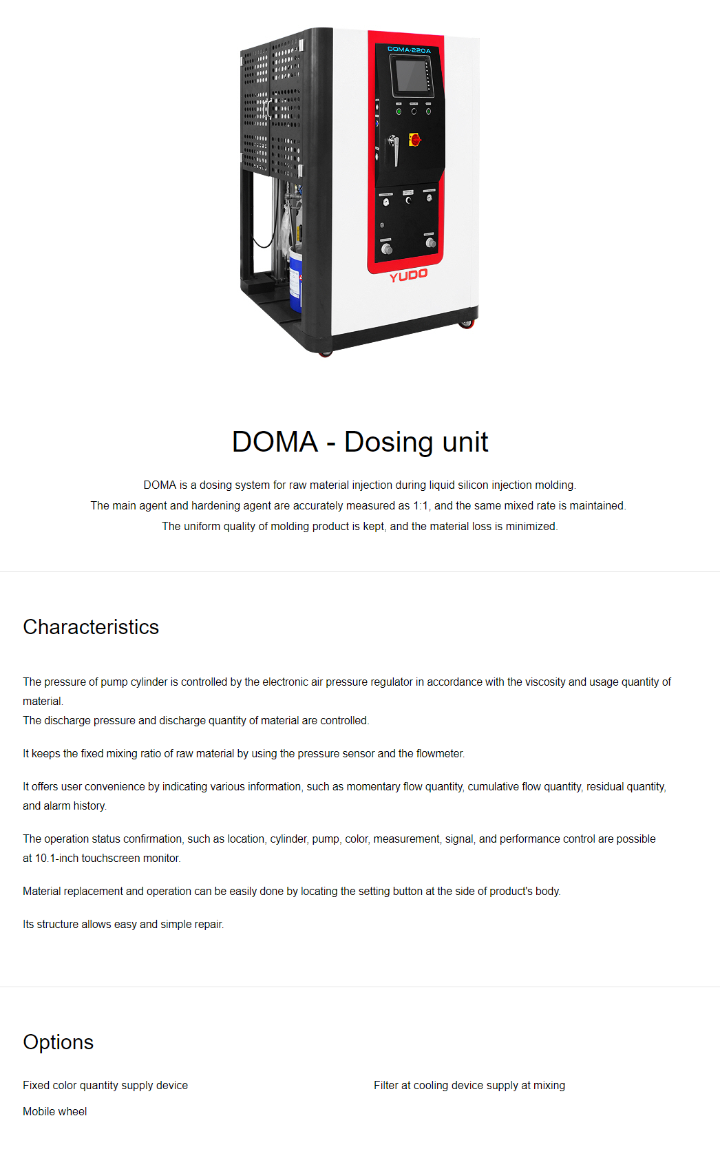 Dosing unit DOMA by YUDO - Komachine Supplier Profile and Product List