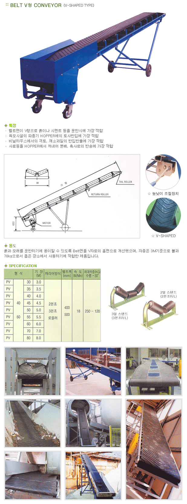 Belt V형 Conveyor PV Series by 한국에이엔씨(주) - 코머신 판매자 소개 및 제품 소개