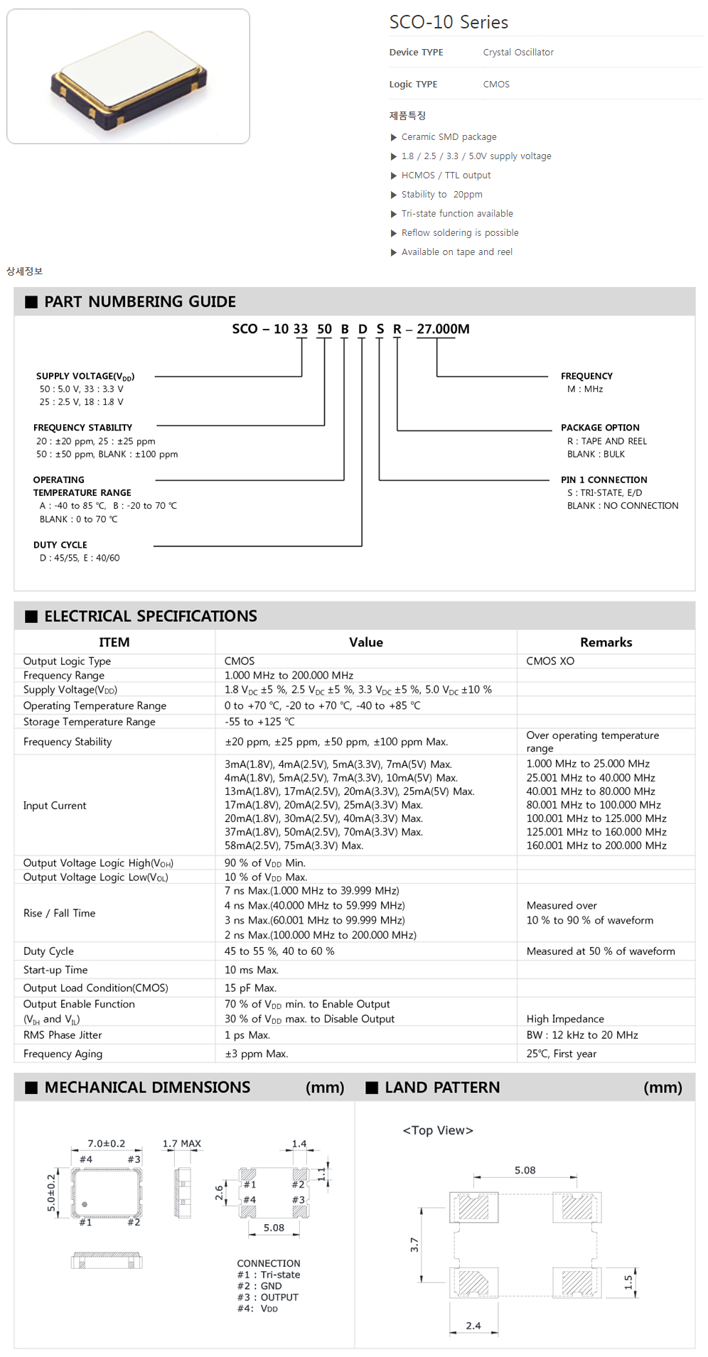 Crystal Oscillator SCO-10 Series by 써니전자(주) - 코머신 판매자 소개 및 제품 소개