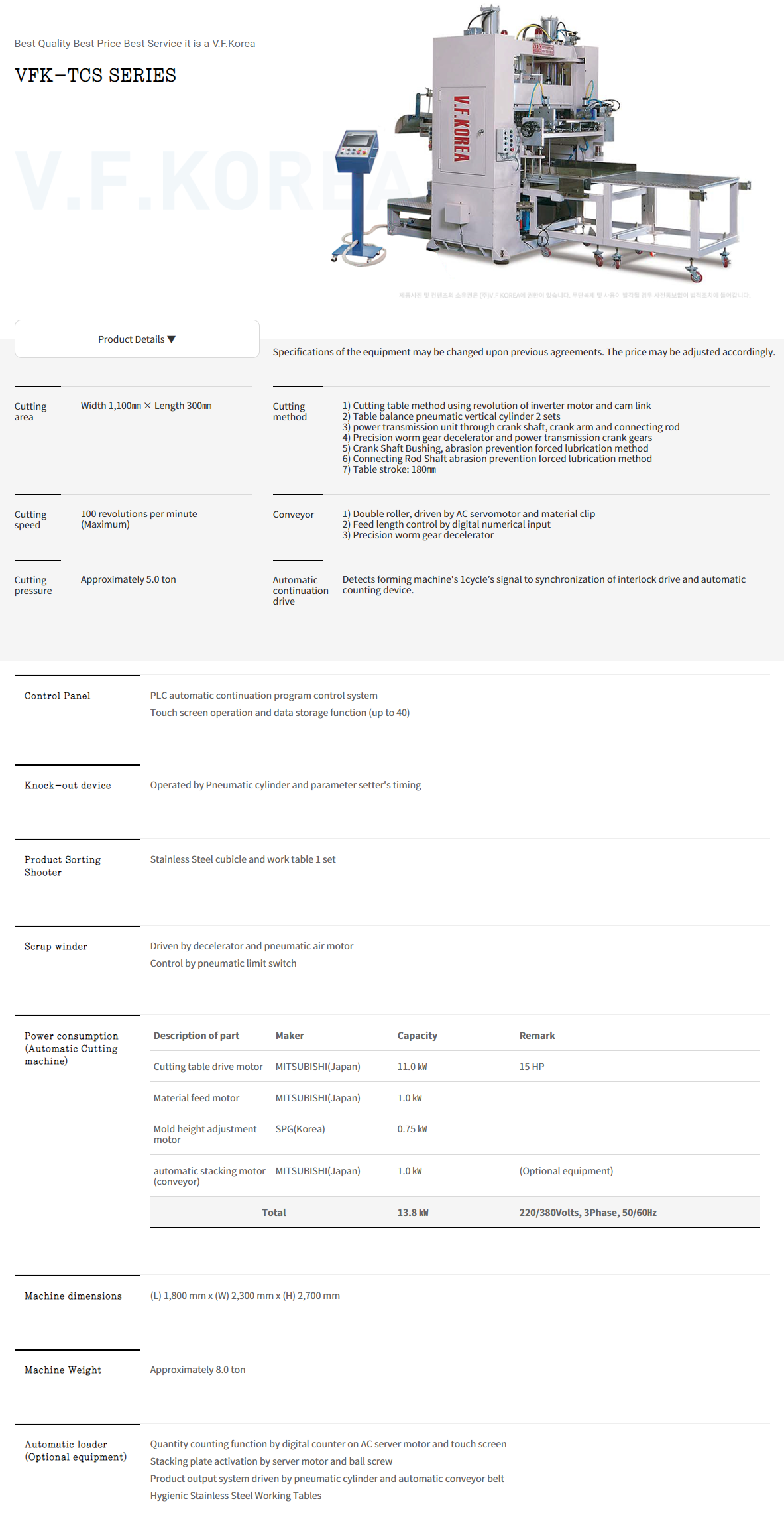 자동 절단기 VFK-TCS Series by V.F Korea - Komachine Supplier Profile and ...