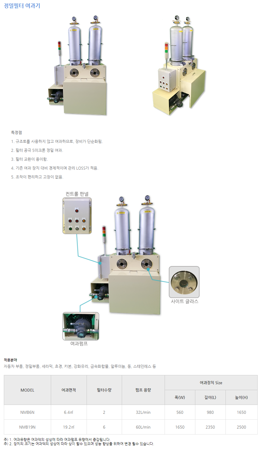 정밀필터 여과기 NMB-N Series by 두리에프에스 - 코머신 판매자 소개 및 제품 소개