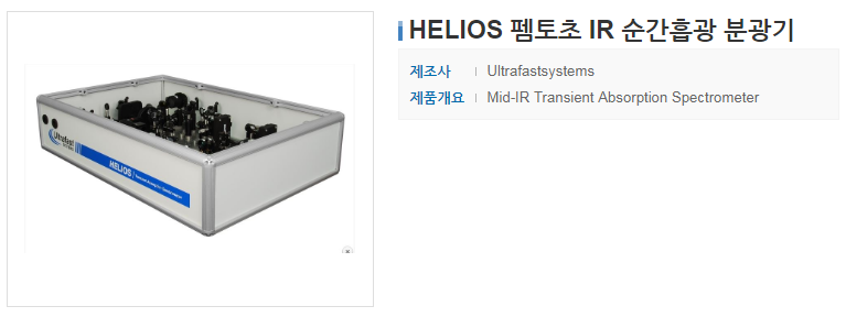 HELIOS 펨토초 IR 순간흡광 분광기