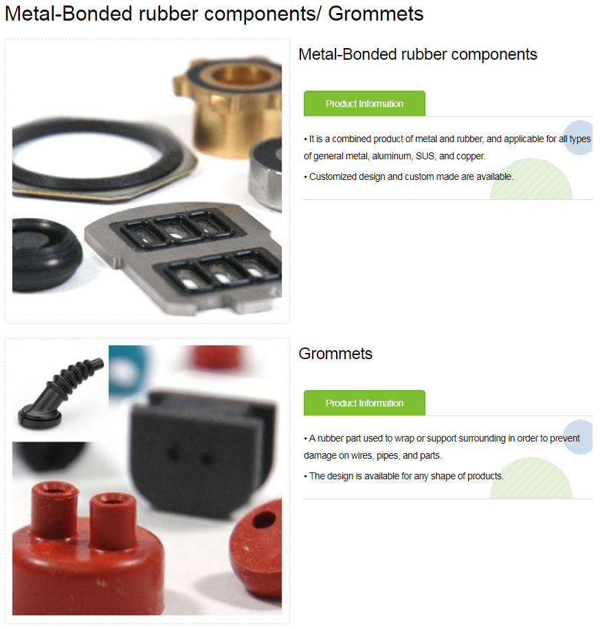 Metal-Bonded Rubber Components/ Grommets by INEM - Komachine Supplier ...