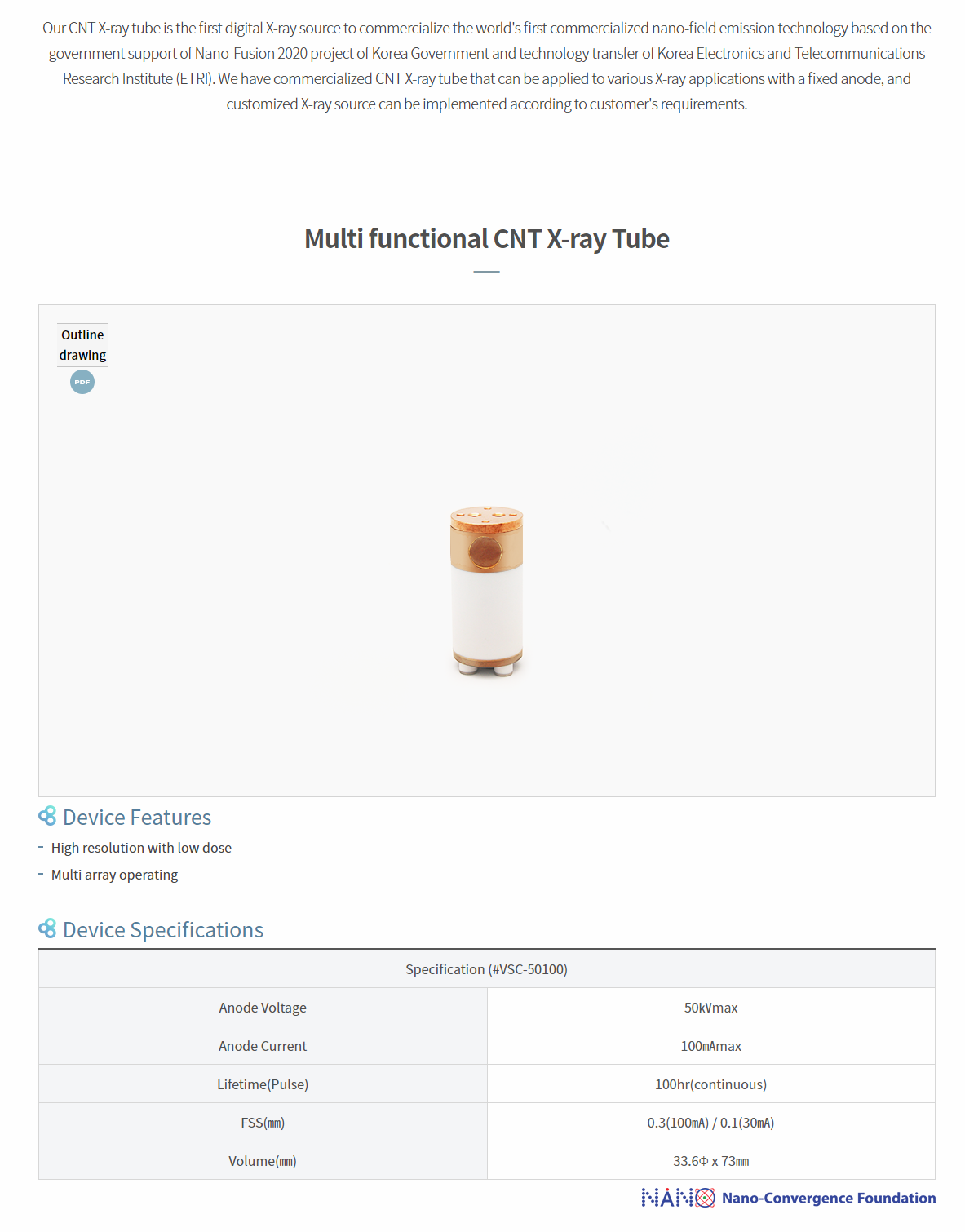 Multi functional CNT X-ray Tube by VSI - Komachine Supplier Profile and ...