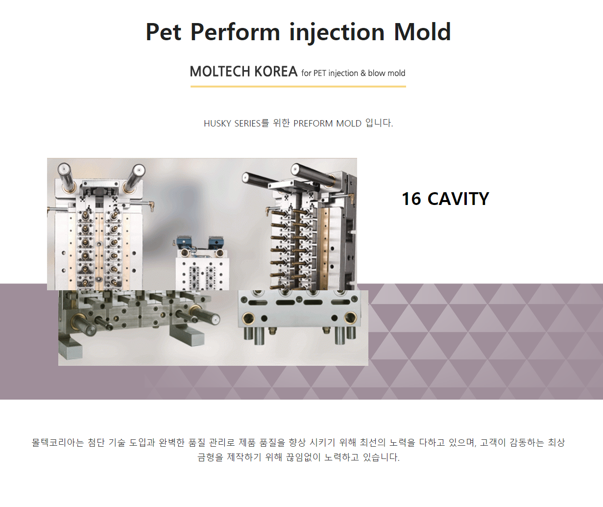 Pet Perform injection Mold by 몰텍코리아 - 코머신 판매자 소개 및 제품 소개