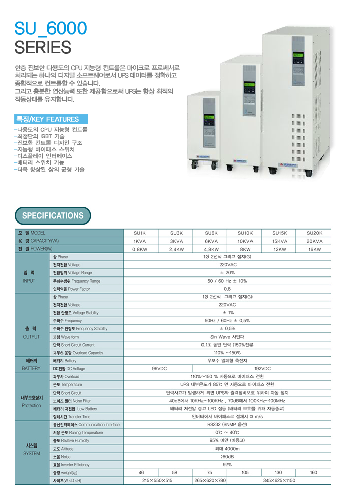무정전 전원장치 SU_6000 Series by 삼풍파워(주) - 코머신 판매자 소개 및 제품 소개