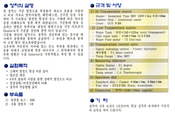 열전도율 측정실습장치 STC-300 by (주)삼진유니켐 - 코머신 판매자 소개 및 제품 소개