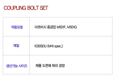 Coupling Bolt Set by (주)삼진금속 - 코머신 판매자 소개 및 제품 소개