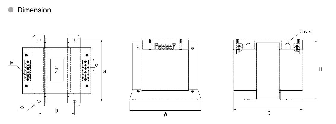 1Phase Noise Cut Transformer (Terminal type) WYNC22-300T,WYNC22-500T ...