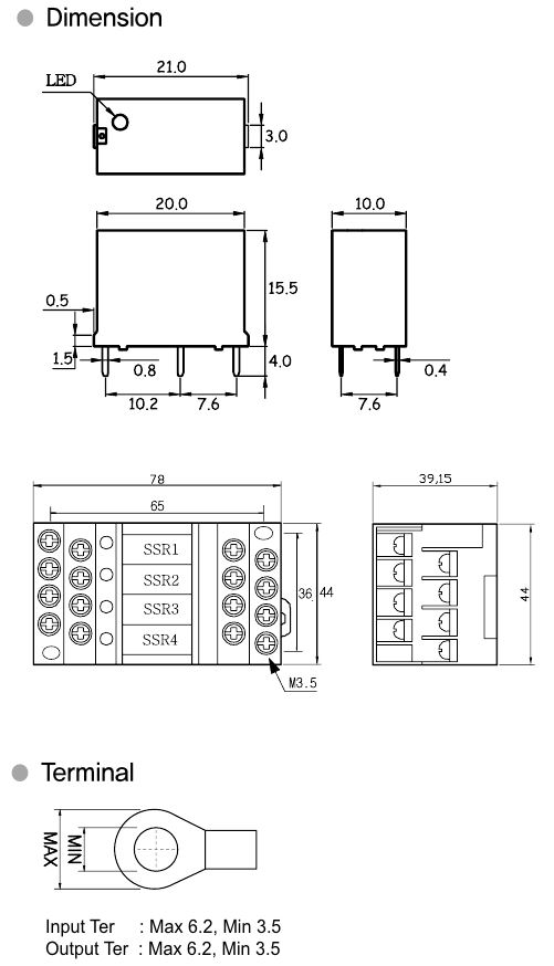Solid State Relay (DC Load type) WYGA1C061D4,WYGA1C101D4,WYGA1C205D4 ...