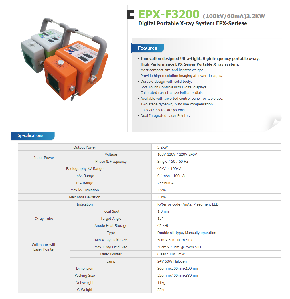 Portable X-ray System EPX-Series by ECOTRON - Komachine Supplier ...